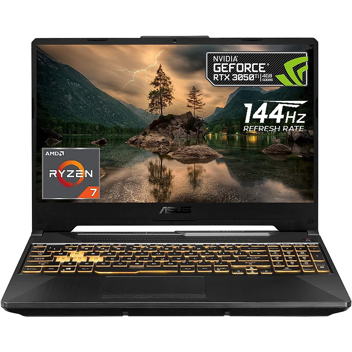 ASUS 2022 TUF A15 15.6" FHD 144Hz Gaming Laptop, AMD Ryzen 7-4800H Processor, 32GB RAM, 1TB PCIe SSD, Backlit Keyboard, GeForce RTX 3050 Graphics, HD Webcam, Windows 11 Pro, Black, 32GB USB Card