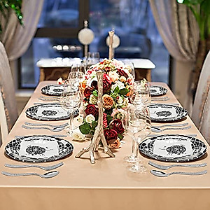 200 Pcs 70s Disco Party Supplies-Includes Disco Ball Cups, Straws, Plates, Napkins and Silver Wares, Cocktail Napkins and Disco Party - Perfect for Weddings 80s/90s Disco Parties Picnics and Travel