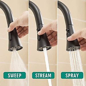 GIMILI Motion Sensor Activated Hands-Free Kitchen Sink Faucet with Soap Dispenser,Matte Black