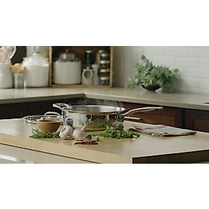 Heritage Steel 4 Quart Sauté Pan with Lid - Titanium Strengthened 316Ti Stainless Steel with 5-Ply Construction - Induction-Ready and Fully Clad, Made in USA