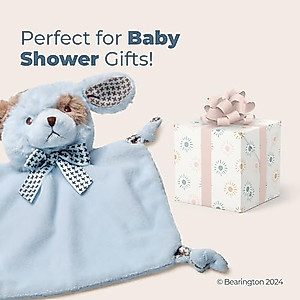 Bearington Baby Wee Waggles, 8 x 7 Inch Small Blue Puppy Stuffed Animal Baby Boy Lovey, Baby Security Blanket