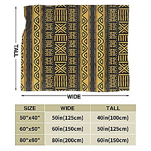 African Blankets & Throws Blanket Soft, African Art Throw Blanket Blanket Flannel Blanket for Home Outdoor(50"x40")