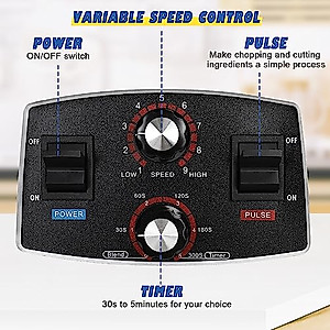 CRANDDI Professional Blenders with Timer for Kitchen, 1500W, 70oz Commercial Blenders for Shakes and Smoothies, Easy to Clean, YL-011 Black