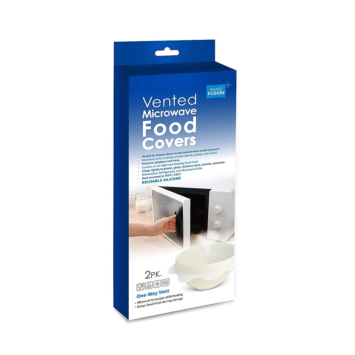Reusable Vented Microwave Food Covers and Storage Wraps. BPA Free Cling Films Seal Around Ceramic and Plastic Dishes for Mess Free Heating and Reheating. 1 Way Vent Releases Steam, Keeps Food Fresh