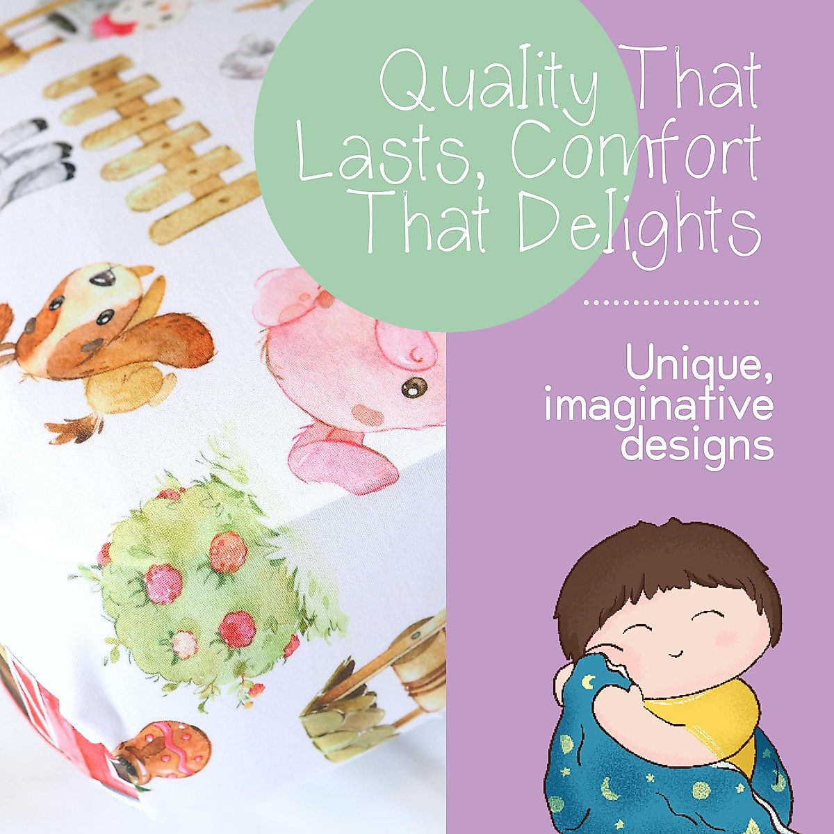 Honey Lemonade - Buttery Soft Rayon Baby Crib Sheets Girl and Boy - Infant Shower Gift - Standard Crib Sheets - Fitted & Breathable Crib Mattress Sheet - Toddler Sheet (Farm Animals)