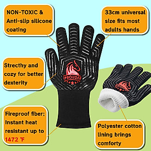 IPROUDER Dutch Oven Lid Lifter, Dutch Oven Lid Stand, Heat Resistant Gloves, Scissor Tongs, Pot Stand, Trivet for Camping, Dutch Oven Tool Combo, BBQ tool set, Outdoor Camping Cooking Accessories