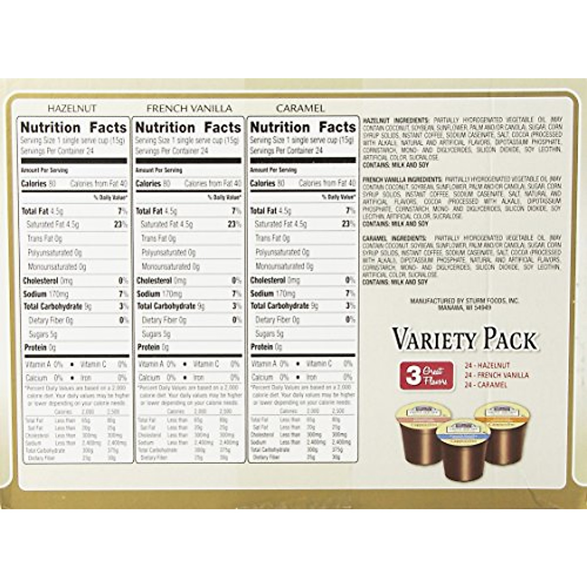 Grove Square Cappuccino Variety Pack, 72 Single Serve Cups