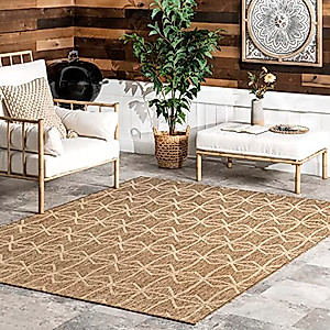 nuLOOM Saunders Geometric Indoor/Outdoor Area Rug, 8' x 10', Beige