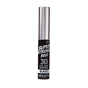 i-Envy Super Strong Hold 3D Strip Lash Glue Brush-On False Eyelash Adhesive, Waterproof, Hypoallergenic, Latex & Formaldehyde Free (Black)