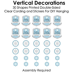 Big Dot of Happiness Winter Wonderland - Snowflake Holiday Party and Winter Wedding DIY Dangler Backdrop - Hanging Vertical Decorations - 30 Pieces
