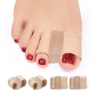 Niupiour Gel Bunion Toe Separators W/Fabric Lining for Big Toe, Silicone Toe Spacers Bunion Correctors for Overlapping Toe, Breathable Toe Corrector Protector for Women and Men, Relieve Foot Pain