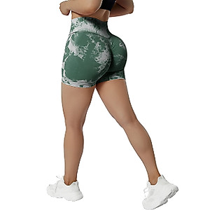 RXRXCOCO Women Seamless Butt Lifting Contour Yoga Short 3" High Waist Booty Gym Biker Shorts