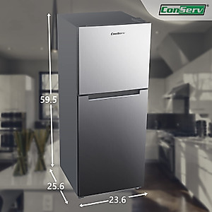 Conserv 24" Wide 10 cu.ft.Top Freezer Refrigerator Stainless