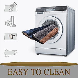 Half Circle Door Mat Indoor 18"X30",Half Round Non Slip Machine Washable Entryway Rug for Front/Back Outdoor, Absorbent Low Profile Inside Entrance Floor Mat for Muddy Wet Shoes and Paws-Navy…