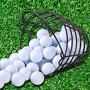 10L0L Golf Ball Baskets Metal Range 2 Pack, Golf Ball Bucket with Handle, Golfball Container, Holds 50 Balls x 2 (Golf Balls are Excluded)
