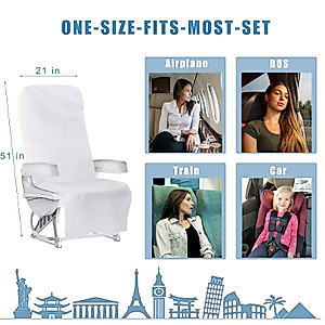 Yinghow Airplane Seat Covers Disposable 2 PCS Seat Covers & 4 PCS Armrest Cover Comfortable 丨Waterproof丨 Non-Woven | Safety Seat Protectors for Air Travel, Car, Train, Business Trip, white(ZTAO-5PCS)