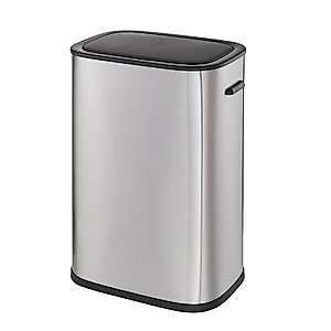 Casa Andrea Milano 14.5-Gallon Soft-Close, Smudge Resistant Trash Can with Automatic Touchless Motion Sensor, Large and Space-Saving