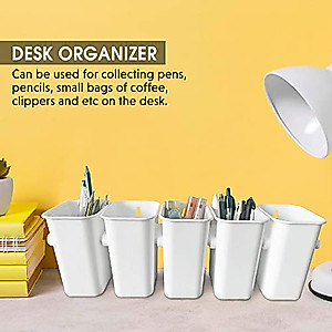 bystie Hanging Refrigerator Organizer, Desk Organization,Kitchen Storage & Bathroom Organizer, Makeup Organizer,Combinable 5 Pieces with Drain System, Stainless&Adhesive Hooks Included, BPA-free,White