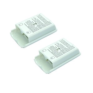 Xinkeen 2x White Battery Cover For Microsoft Xbox 360 Wireless Controller