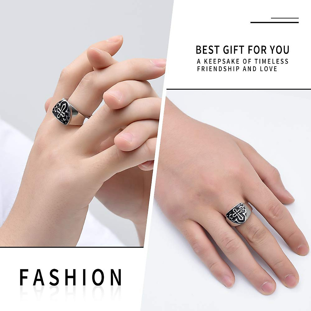 shajwo Cremation Urn Ring Jewelry for Ashes Engraved Cross Memorial Urn Ring Stainless Steel Celtic Knot Retro Keepsake Ashes Holder Ring,Silver 9