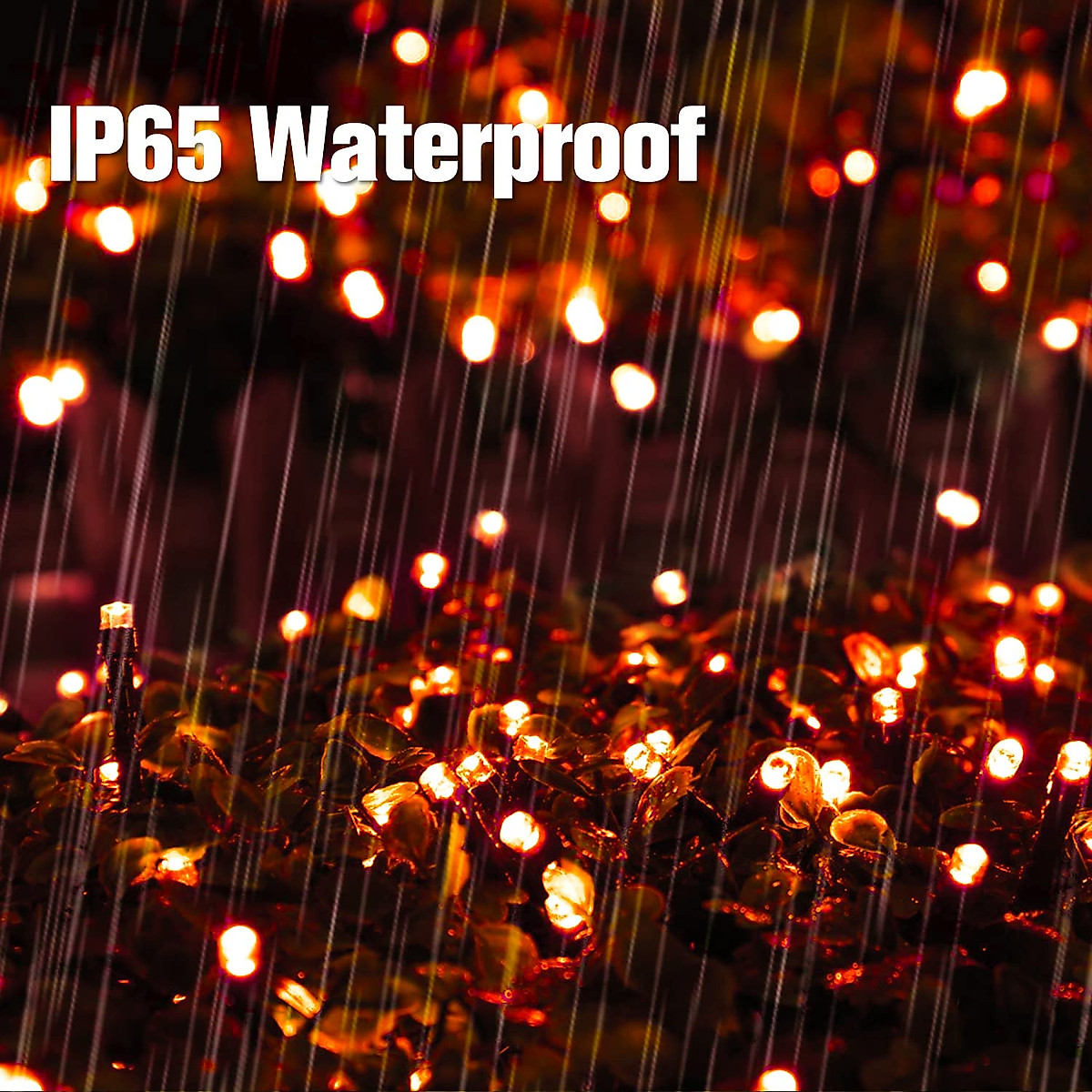 POTIVE Orange Halloween Lights, 2 Pack Each 75.5Ft 200 LED Orange String Lights Outdoor, 8 Modes Solar Orange Lights for Thanksgiving Yard Tree Fall Christmas Halloween Decoration