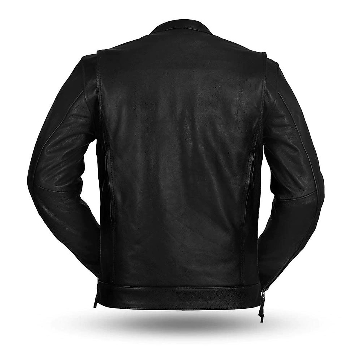 Mens Motorcycle Leather Riding Jacket | Leather Motorcycle Biker Jacket Men (XL)