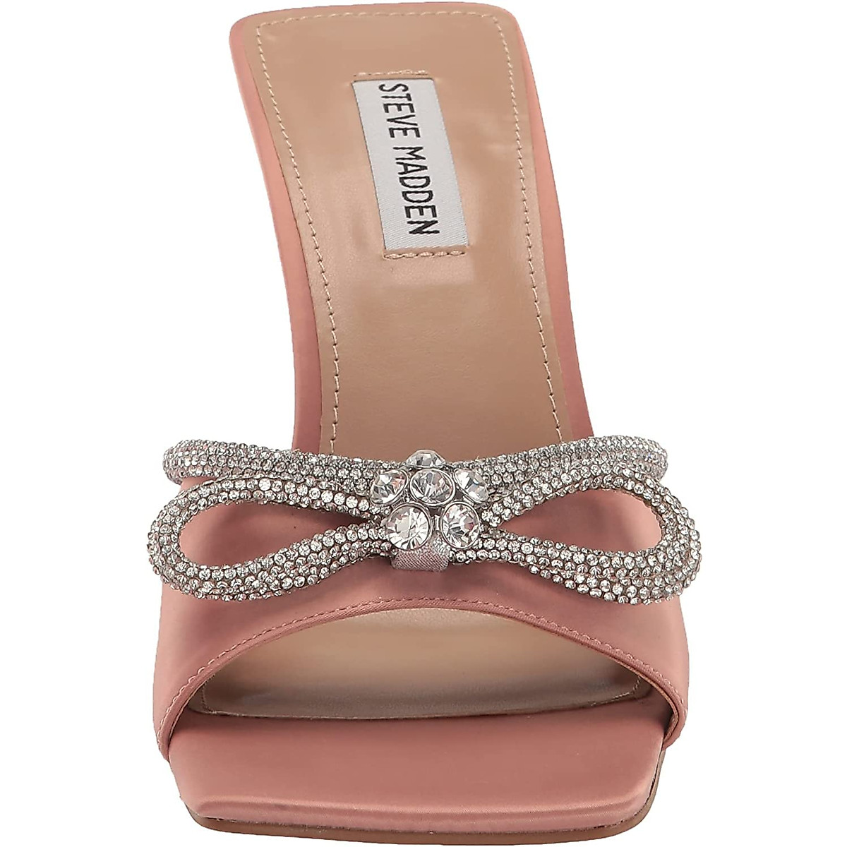 Steve Madden Women's Embellish Heeled Sandal, Blush Satin, 7