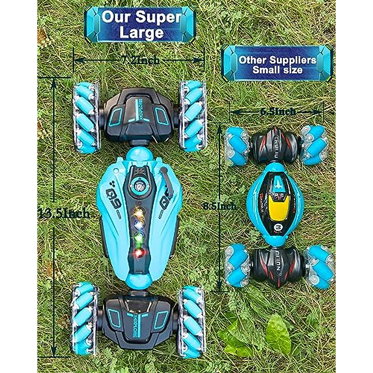 Gesture Rc Car,1:12 4WD 2.4G Hand Controlled Rc Car With Spray, All Terrain Remote Control Car For Boys 8-12,Toys For 7 8 9 10 11 12 Year Old Boys/Girls, Gift Ideas Birthday Chirstams RC Truck-Blue