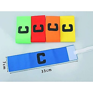 6 Pcs Elastic Football Captain Armbands Adjustable Soccer Arm Bands Player Armbands for Basketball Rugby Green