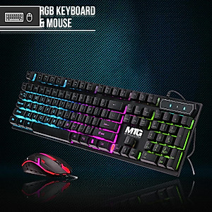 HP G3 RGB Computer PC Intel i5-6th Gen, AMD RX 550 Graphics, 32GB RAM, 240GB SSD + 2TB HDD, MTG New 24 Inch Monitor, RGB Keyboard Mouse, Headphone, Webcam, Win 10 Pro (Renewed)