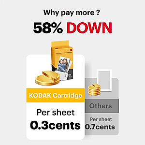 KODAK 4PASS Film Cartridge 5.4 x 8.6 cm (60 Sheets) for Kodak Mini 2 Retro and Mini Shot 2 Retro