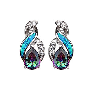 Hermosa Jewelry Sets Australian Created Opal Necklace Earrings Mother's Day Gifts Jewelry for Mom (JS9)