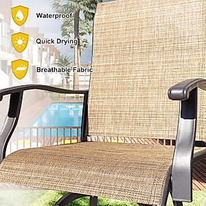 VICTONE Patio Bar Stools Set of 2 All-Weather Outdoor Patio Furniture Set Counter Height Tall Patio Swivel Chairs for Bistro, Lawn, Garden, Backyard