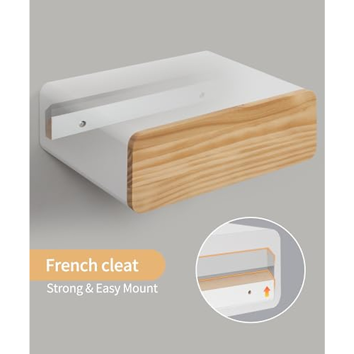 SUMGAR Floating Nightstand White with Drawers Modern Bedside Table Organiser Fully Assembled Shelf Small Spaces Wall Mounted Storage Wood Furniture for Bedroom Home Decor