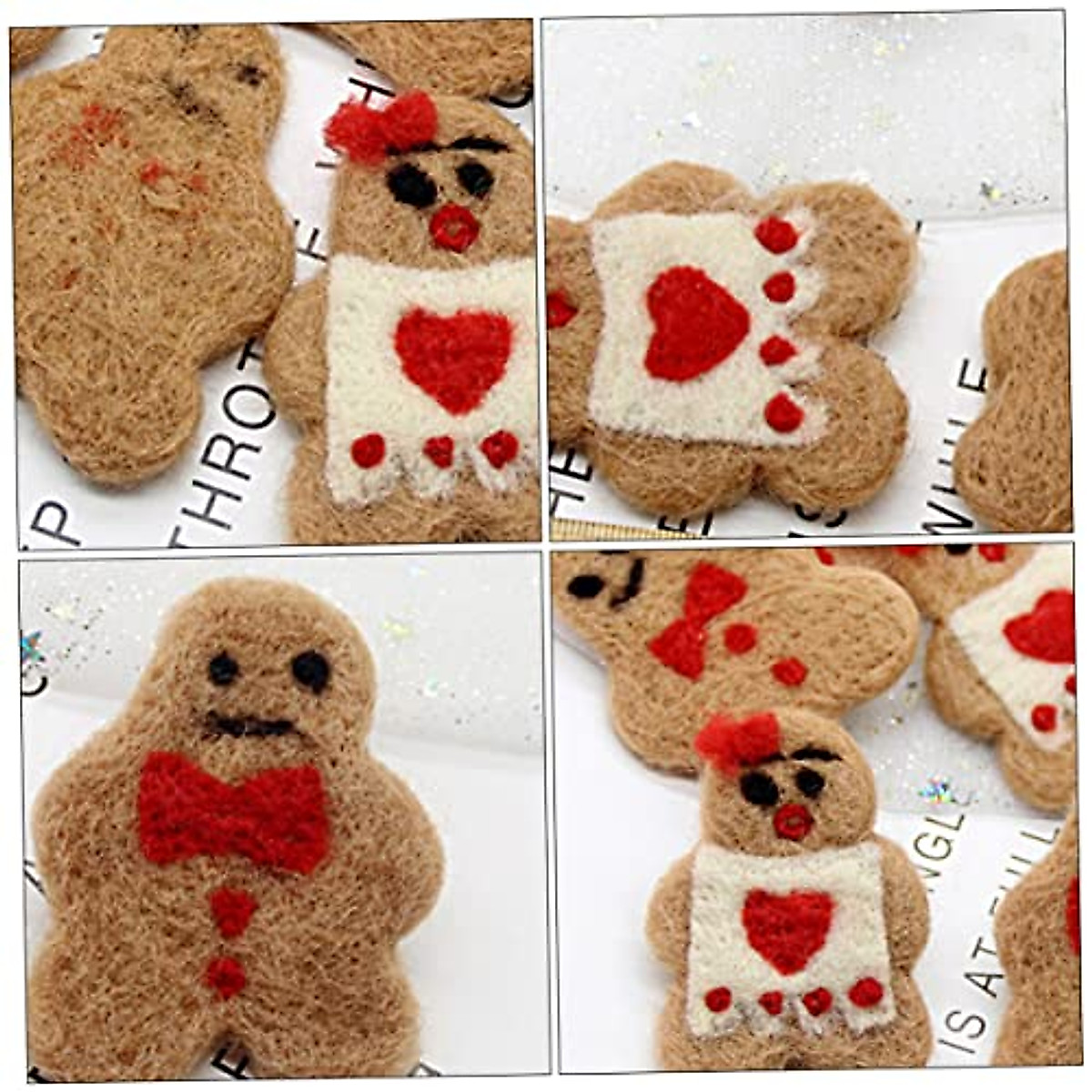 Amosfun 5pcs Wool Felt Gingerbread Man Pendant Chrismas Decor Hanging Gingerbread for Christmas Gingerbread Man Decorations House Decorations for Home Hanging Ornament Wreath Manual