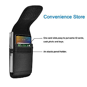 Tiflook Phone Holster for LG Wing Velvet V60 V50 V40 K92 5G K22 K51 K31 K40 K20 Stylo 5 4 3 G8X G8S G8 G7 ThinQ Q70 Heavy Duty Rugged Nylon Carrying Case Pouch with Belt Clip Loops Card Holder, Black