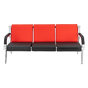 Waiting Room Reception Bench,PU Furniture Guest Seating Lobby Conference Chairs with Armrest for Clinic Office Airport Barber Salon Bank,3 Seat,Guest Chair Reception Chair,Executive Chair Set of 2