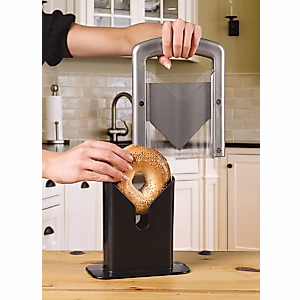 Hoan 5087464 The Original Bagel Guillotine Universal Slicer, Silver, 9.25-Inch