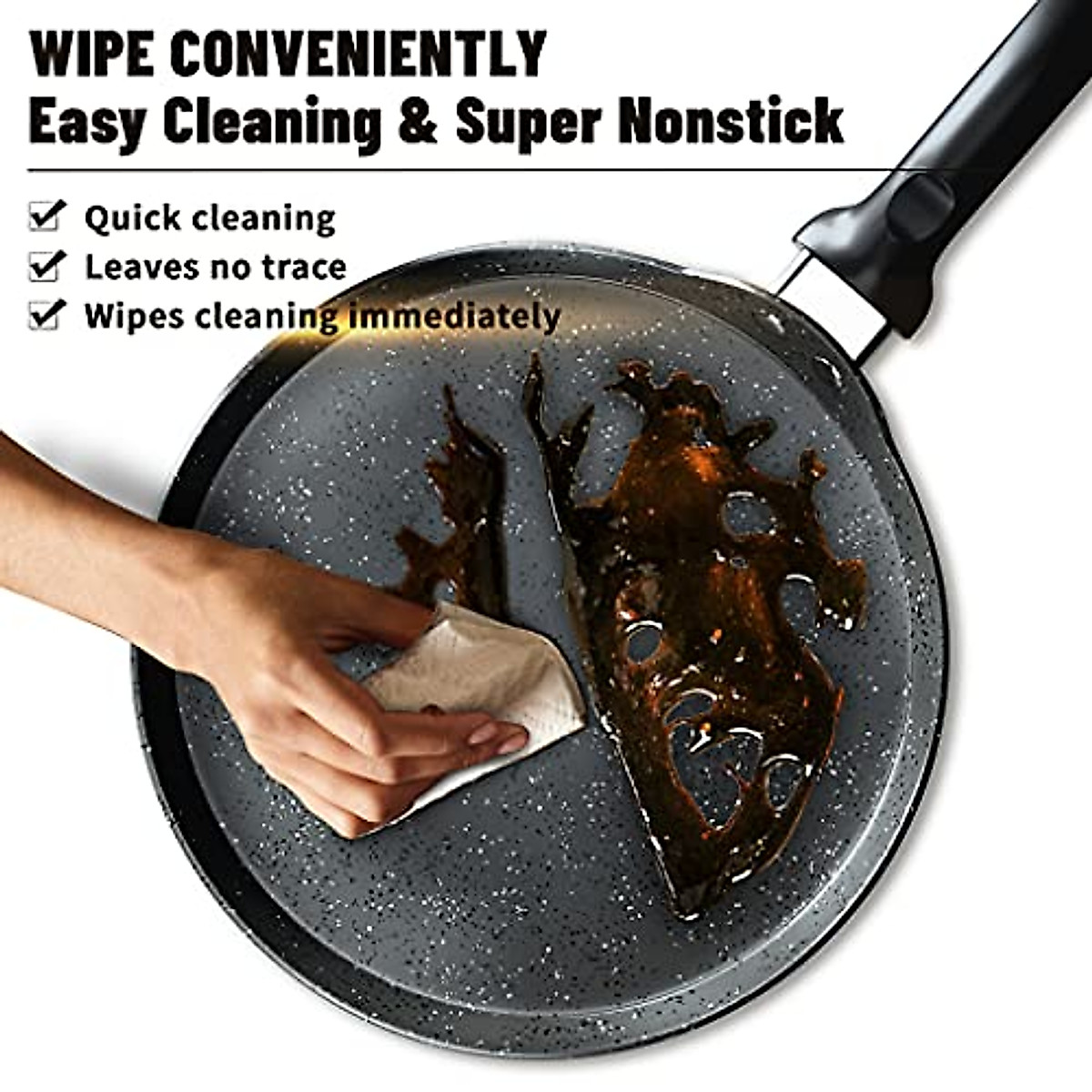 Innerwell Nonstick Crepe Pan, 11 Inch Granite Coating Flat Skillet Dosa Tawa Tortilla Pan for Roti, Comales Para Tortillas Pancake Pan, Induction Compatible, PFOA Free