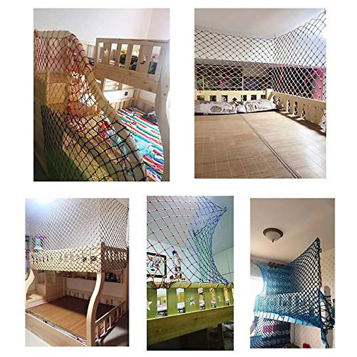 MAGFYLY Banister Guard net Children Staircase Railing Safety nets, Nylon Rope Braided Rope Color, Interior Wall Decoration net, Balcony Guard Rail net, net 2 4m cat (Size : 25M(716ft))