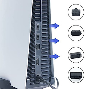 New Version Dust Cover Net for PS5 Console, PS5 Heatsink Barrier Pets Hair Anti-dust Cover Dustproof for Playstation 5 Optical Drive Version/Digital Version Game Console Accessories (Black)