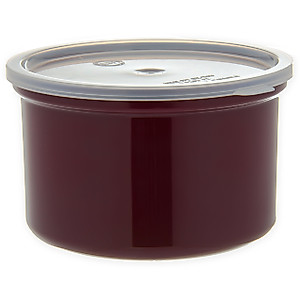 Carlisle FoodService Products Classic Round Storage Container Crock with Lid for Kitchen, Restaurants, Home, Plastic, 1.5 Quarts, Brown