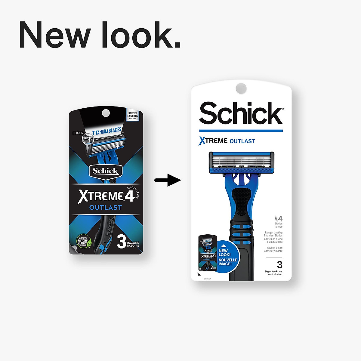 Schick Xtreme 4 Outlast Razor â€” Schick Xtreme4 Disposable Razors Men, 3 Count (Pack of 1)