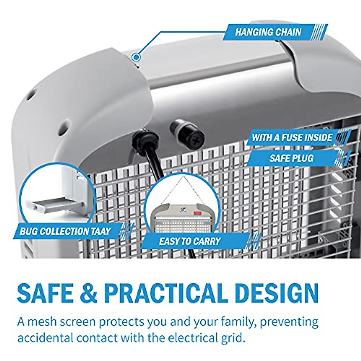 YONGTONG Fly Magnet Indoor High-Powered 3800V Electric Mosquito Killer, Pest Control Bug Zapper with 16 LED Lights for Moth, Wasp, Fly, Lamp for Households, Commercial Kitchen, Office, Restaurant (S)