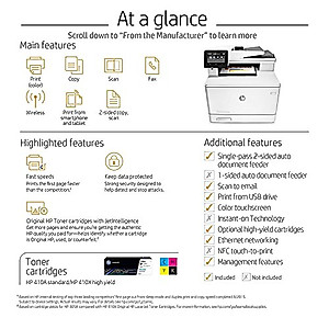 HP LaserJet Pro M477fnw Multifunction Wireless Color Laser Printer with Built-in Ethernet (CF377A)