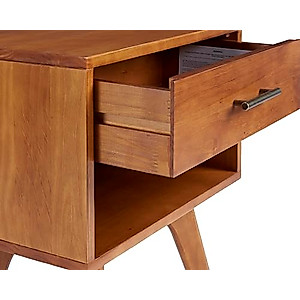 Camaflexi Mid Century Modern One Drawer Nightstand, Castanho