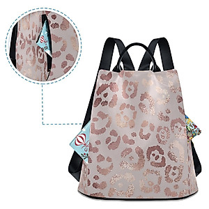 Women's Fashion Backpack Purses Handbags Leopard Print Cheetah Rose Gold Shoulder Bag Travel bag