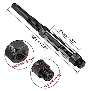 uxcell Adjustable Hand Reamer 21-23mm High Speed Steel H8 6 Straight Flutes Milling Cutter Tool Metric Reaming Drill Bit for Metal