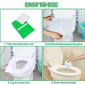 YGDZ Toilet Seat Covers Disposable, 110pcs Flushable Travel Disposable Toilet Seat Covers for Adults Kids Potty Training, Travel Essential Accessories for Airplane, Road Trips, Camping
