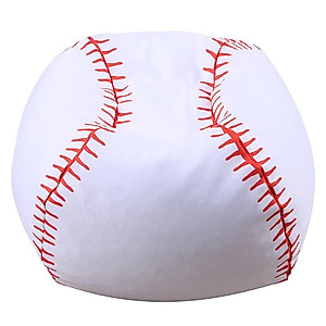 shenruifa Storage Bean Bag Chair 18 Inch Beanbag Cover with Zipper for Kids Plush Toys Game Play (baseball)